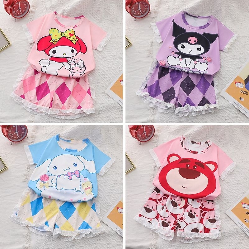 🇲🇾 KL READY STOCK 1 set Pyjamas Kids Girl Thin casual wear Pajama Girls ...