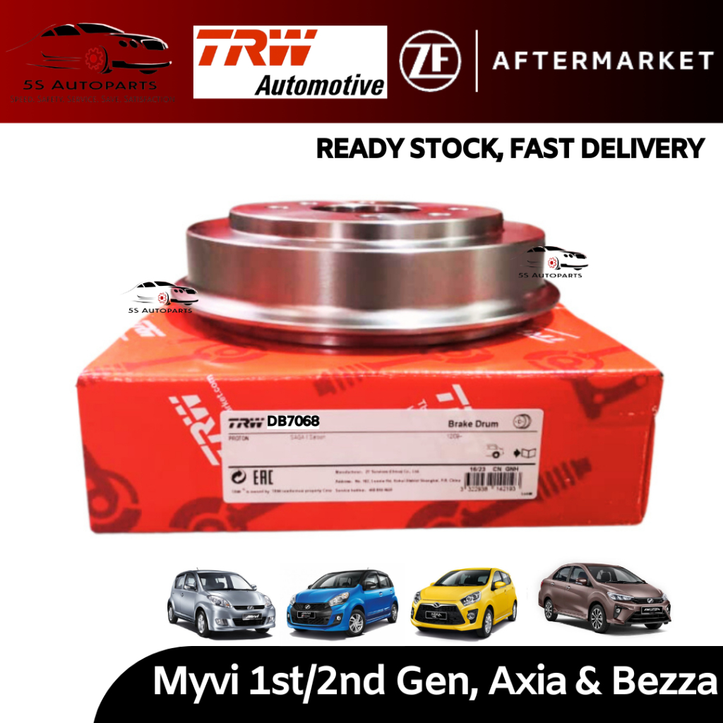 TRW Perodua Axia, Bezza, Myvi 1st Gen, Myvi Lagi Best (2nd Gen) Rear Brake Drum (1pc) | Shopee ...