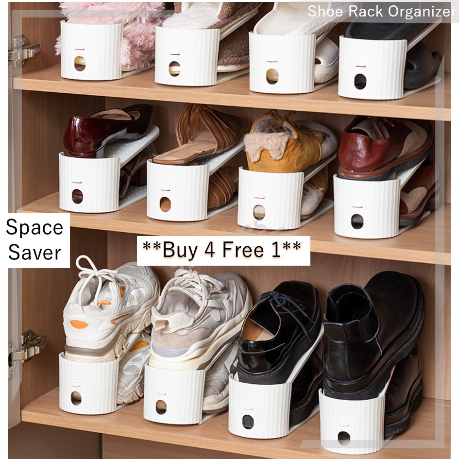 Shoe Organizer Stackable Space Saver Adjustable Shoe Rack Rak Kasut ...