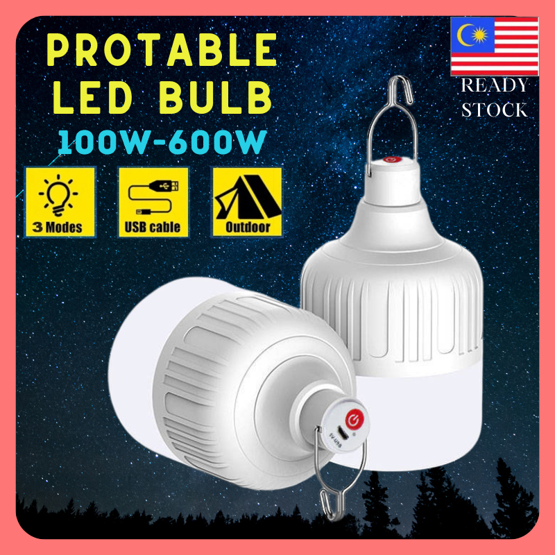 【💡LED Light Bulb💡】Rechargeable Emergency Light Portable Lamp With USB ...