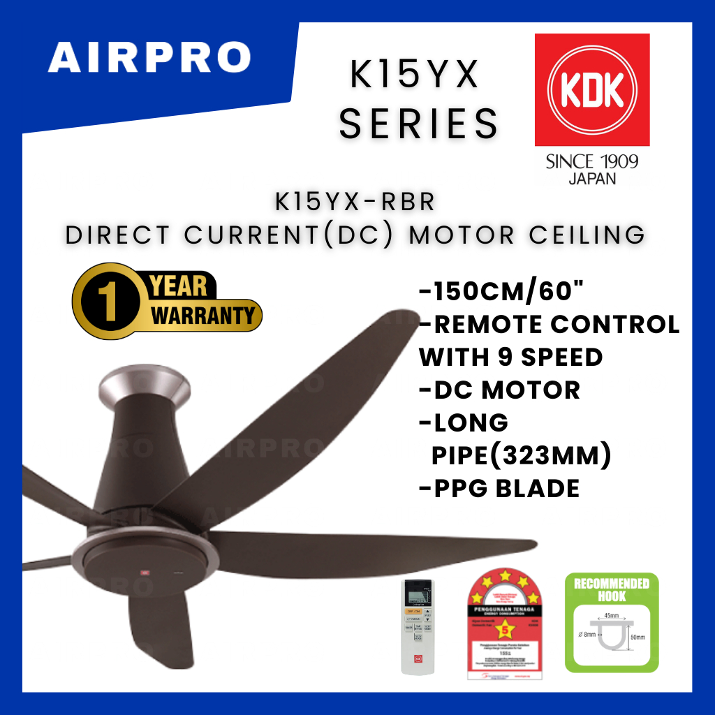 [KDK] K15YX Series Direct Current (DC) Motor Ceiling Fan | Shopee Malaysia