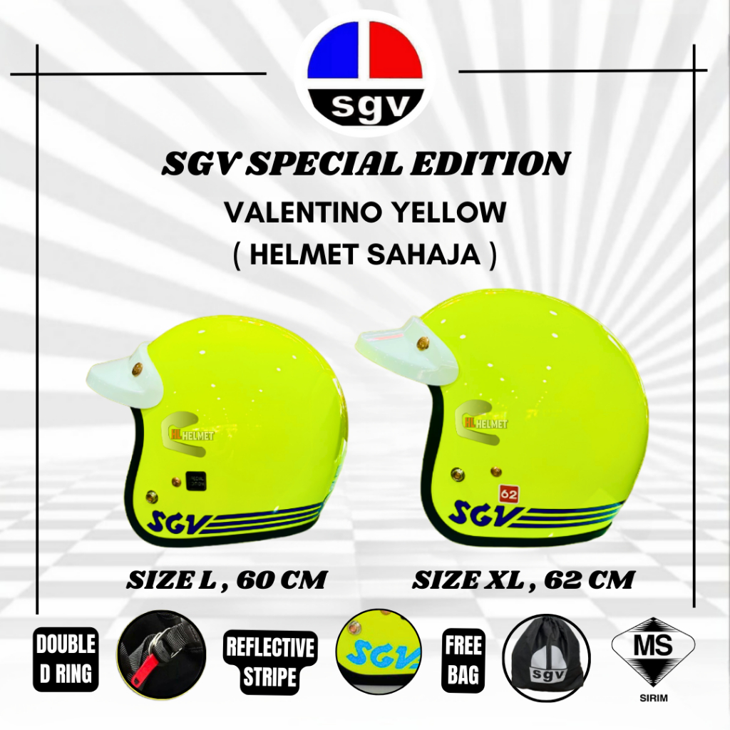SGV SPECIAL EDITION 2023 VALENTINO YELLOW HELMET & FREE BAG - Helmet ...