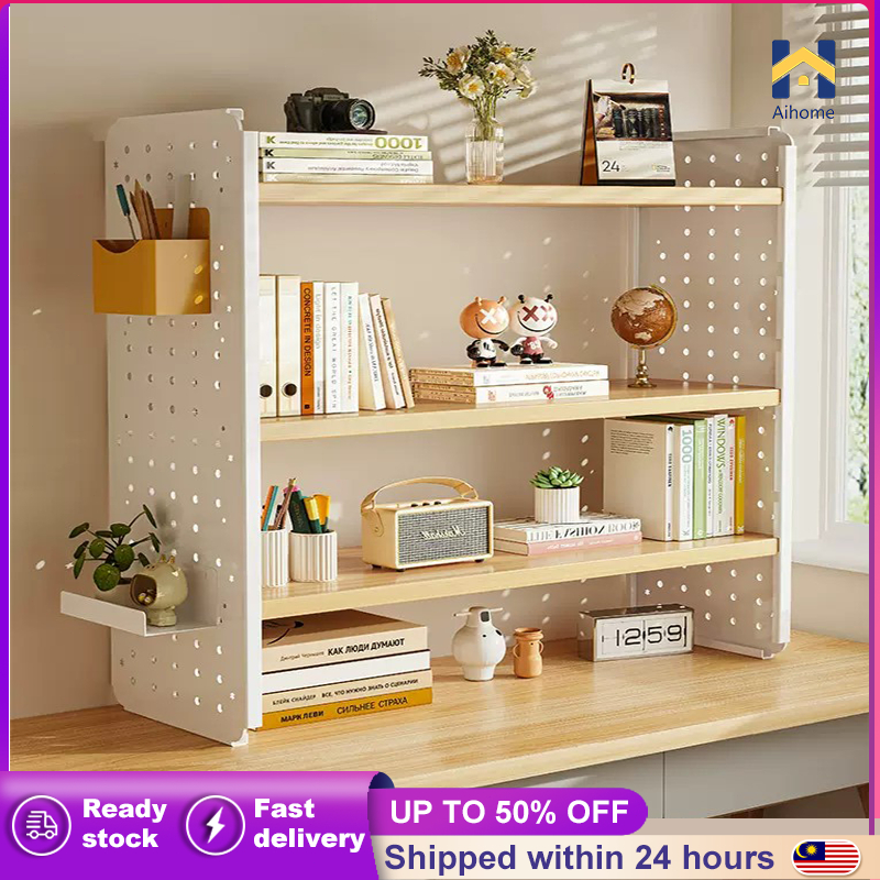 AH Desktop Rack Desktop storage rack Home study desk with perforated ...