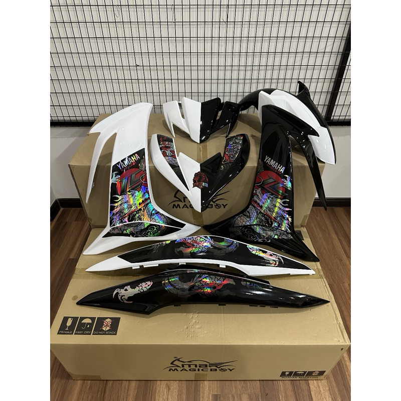 MAGIC BOY COVER SET CUSTOM LC135 V8 DRAGON WHITE/BLACK 2023 | Shopee ...