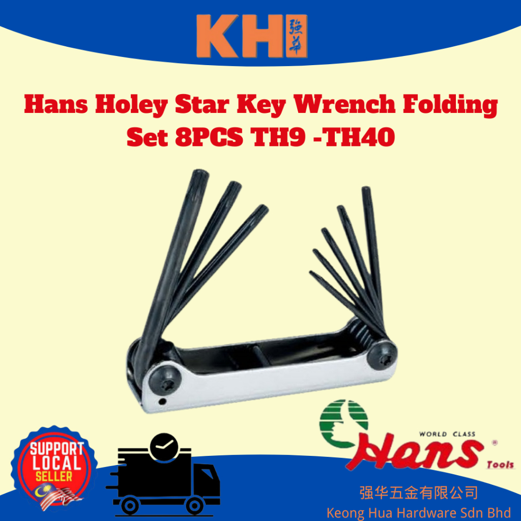 Hans 8PCS TH9 -TH40 Holey Star Key Wrench Folding Set (16745-8T ...