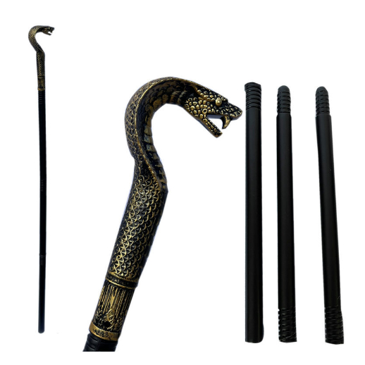 MSIA Ready Stock/ Halloween Golden Snake Cane Dismantle Role Playing ...