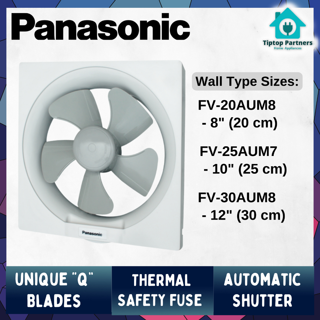 Panasonic Wall Ceiling Glass Ventilation Fan 6"/8"/10"/12" - FV-20AUM8 ...