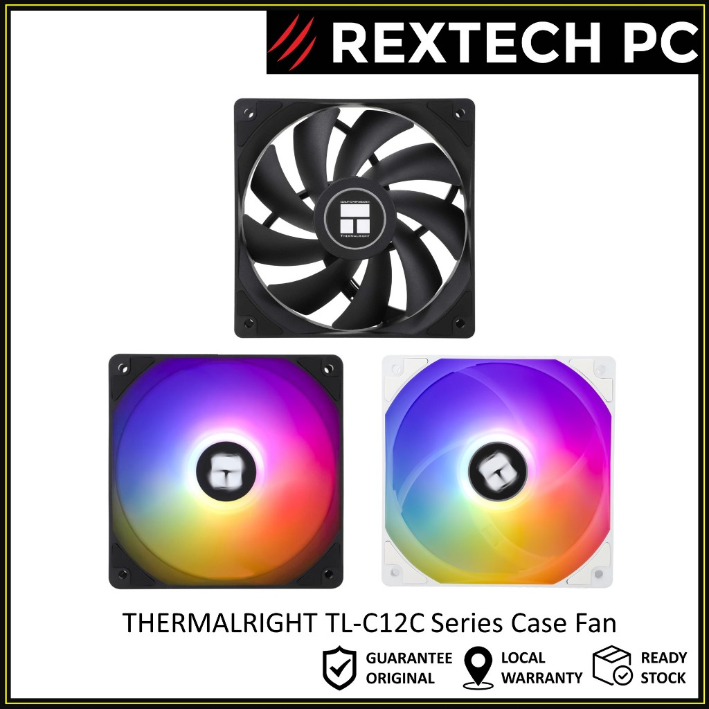 REXTECH THERMALRIGHT TL-C12C-S / TL-C12CW-S / TL-C12C Black (120mm ...