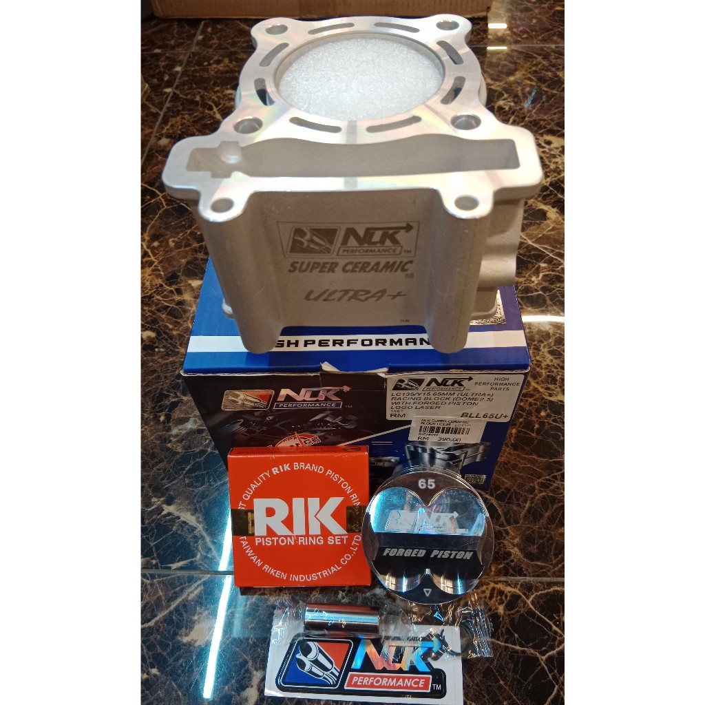 NLK RACING BLOCK KIT LC135/Y15 62MM 63MM 65MM (DOME 2.5) WITH FORGED PISTON | Shopee Malaysia