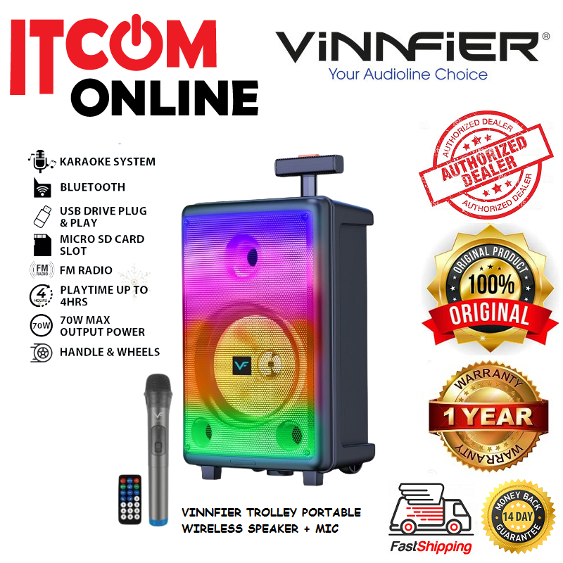 VINNFIER TANGO 500 TROLLEY PORTABLE WIRELESS BLUETOOTH SPEAKER ( 1 ...