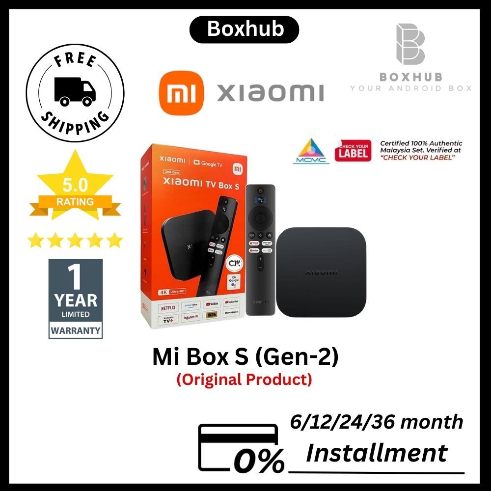 Xiaomi Mi Box S (2nd Gen) 4K HDR Android TV Box Google Assistant Media ...
