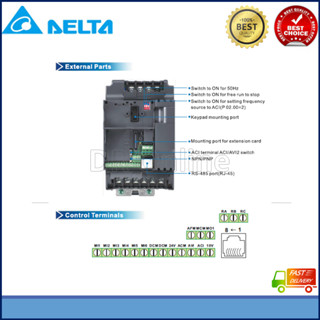 DELTA INVERTER, E SERIES ~ 2.2KW/3HP ~ 415V ~ 3PH, (VFD022E43A ...