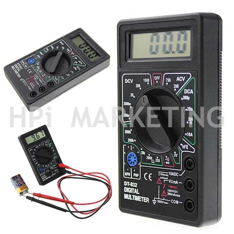 DT830B AC/DC LCD Digital Multimeter Mini Volmeter Ammeter Ohm Tester ...