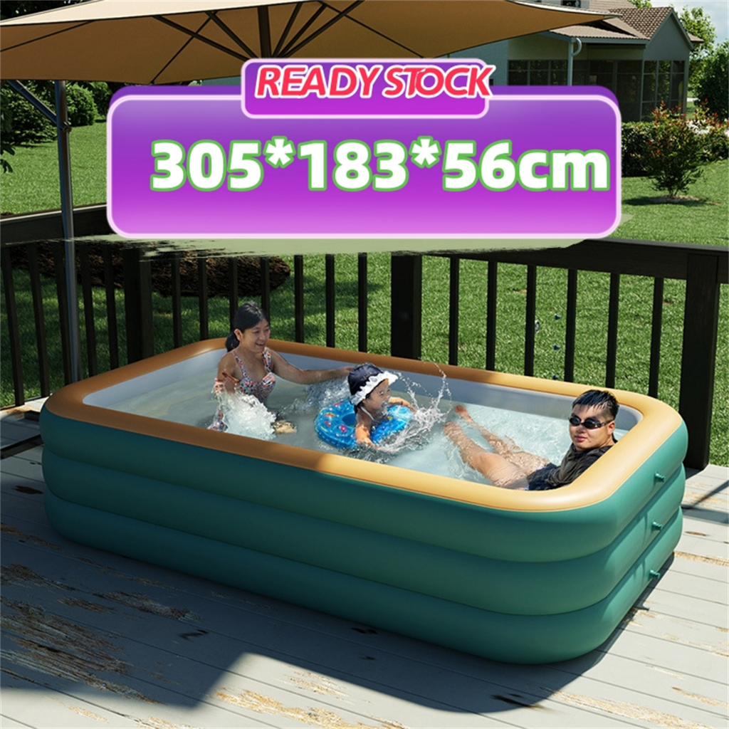 3M Large Family Kids Swimming Pool Inflatable Summer Water Pool Baby ...