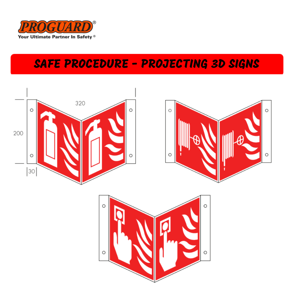 Proguard Durable Hi-Impact Plastic Projecting 3D Sign c/w 4 Pre-Drilled ...