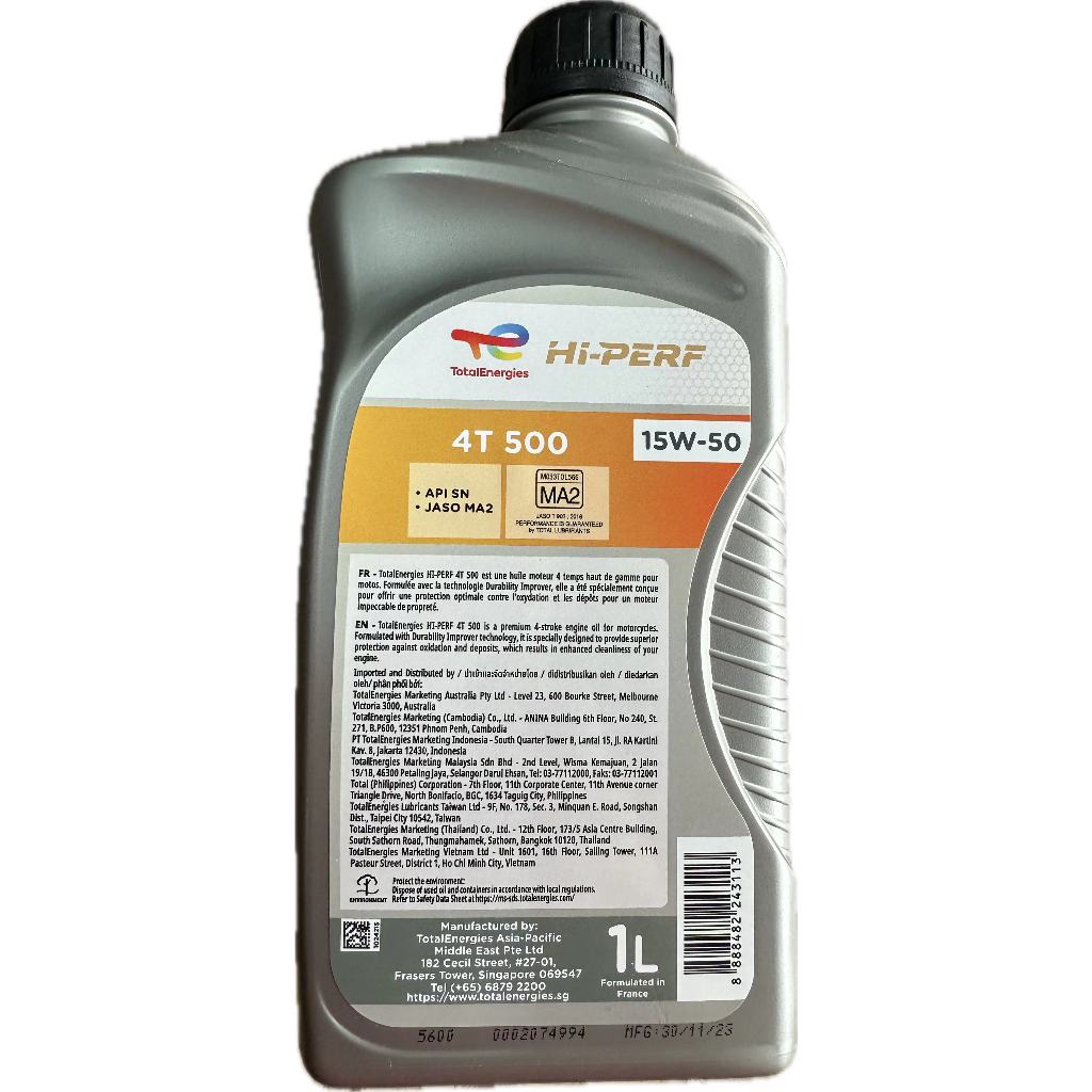 TOTAL TOTALENERGIES HI PREF 500 4T ( 1 LITTER ) 15W-50 MINYAK HITAM ...