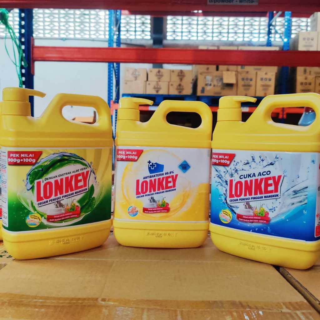 LONKEY Dishwash Liquid 900g + 100g Antibacterial / Aco Vinegar / Aloe ...