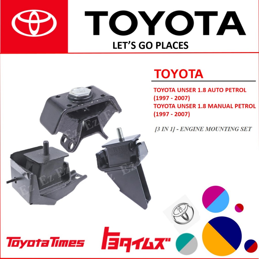 [3 IN 1] -ENGINE MOUNTING SET FOR TOYOTA UNSER 1.8 AUTO MANUAL PETROL ...