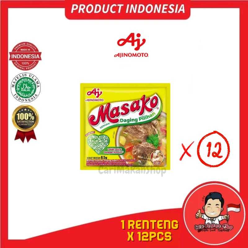 Masako 1 Renteng x12pcs Ayam Sapi 9gm Product Indonesia Ajinomoto Royco ...