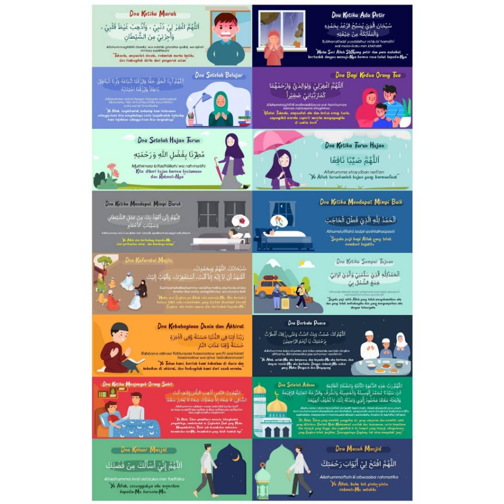 STICKER DOA-DOA HARIAN /DOA MAKAN / DOA MASUK TANDAS / DOA BELAJAR ...