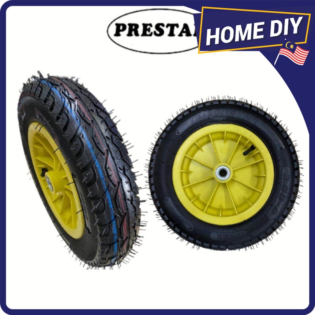 PRESTAR 13” x 3” HEAVY DUTY RUBBER PNEUMATIC WHEEL BARROW / TAYAR RODA ...