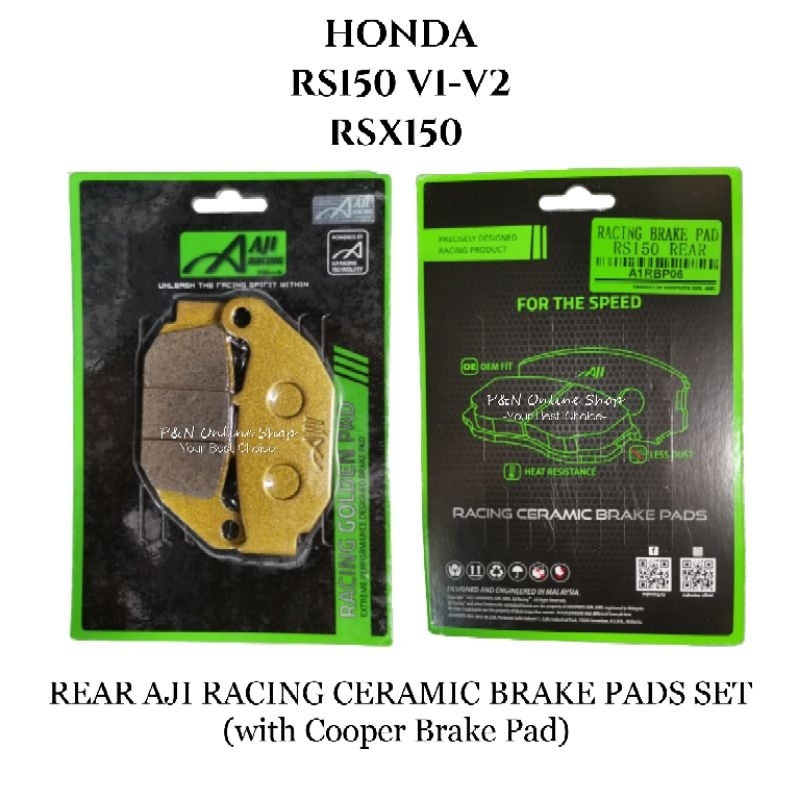 HONDA RS150 V1-V2/RSX150 REAR AJI RACING CERAMIC BRAKE PADS SET with ...