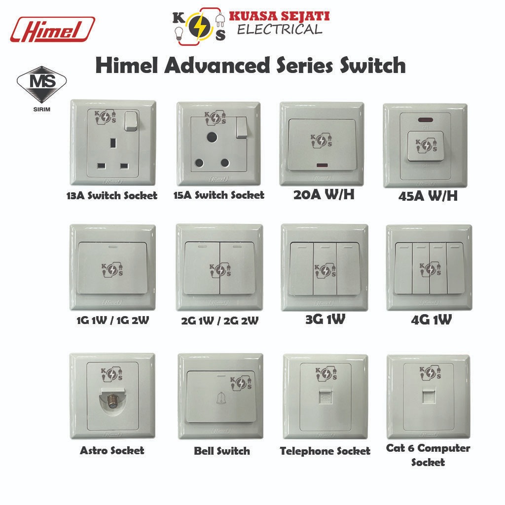 HIMEL Switch - Advanced Series Switches & Socket Outlet - White - Himel ...