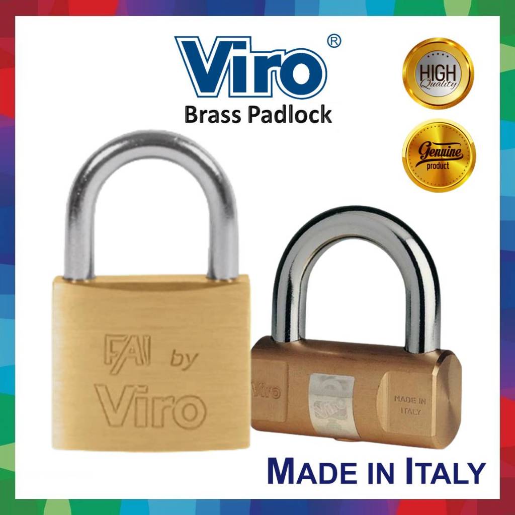 VIRO Genuine Solid Brass Padlocks Rectangular FAI Series Padlock ...