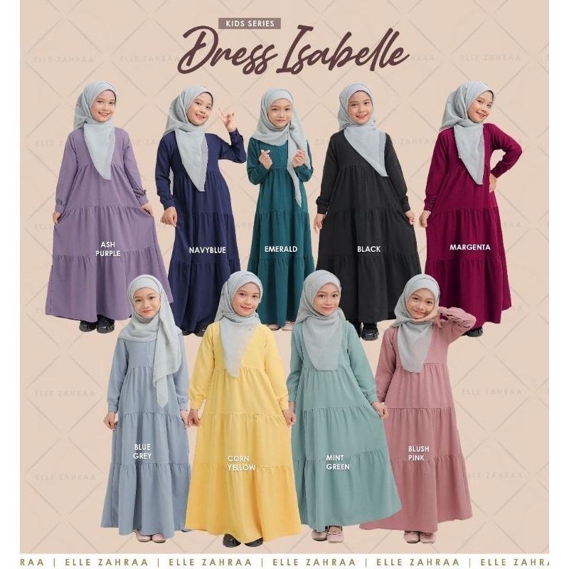 Dress Kids - Long Dress Kids Isabelle By Elle Zahraa | Shopee Malaysia