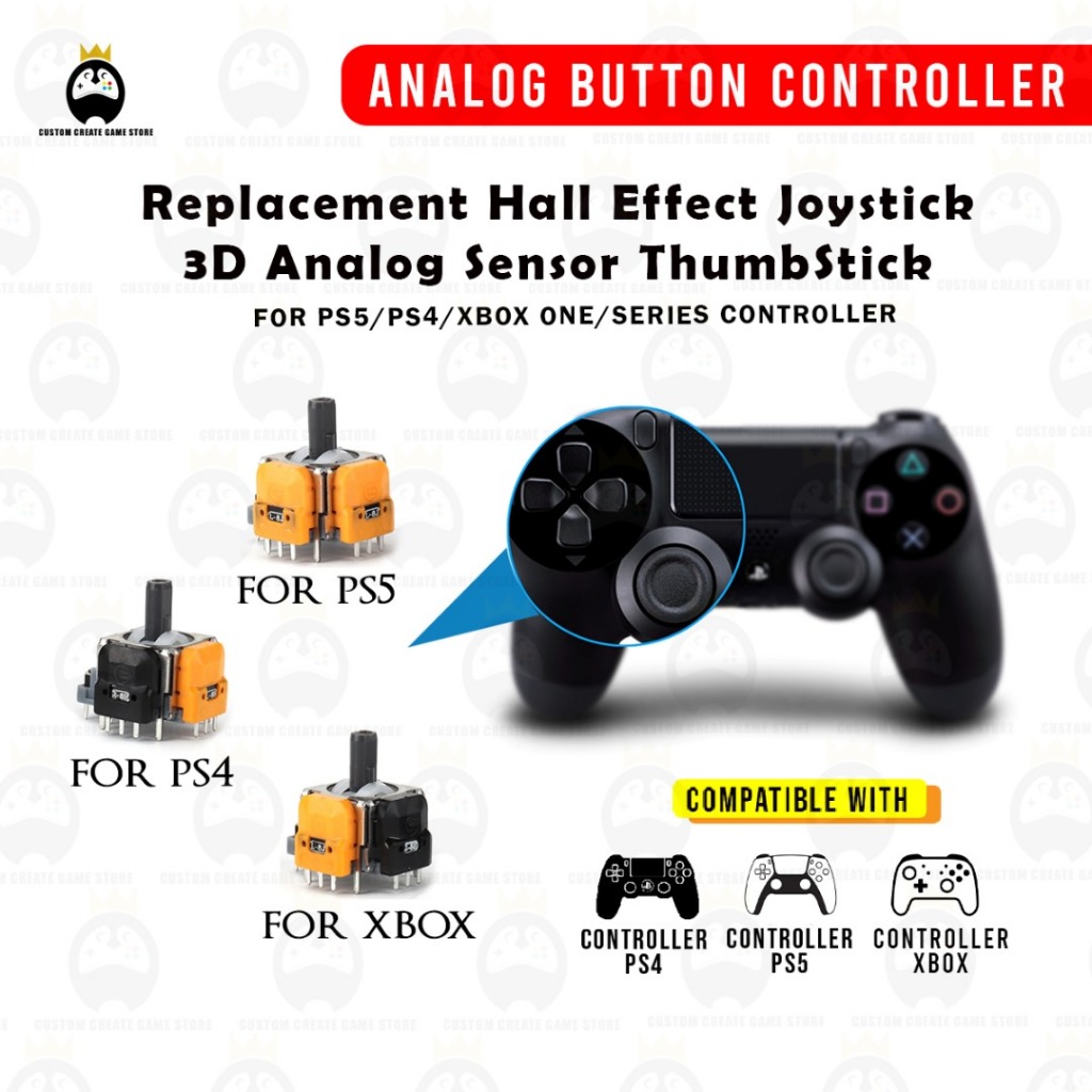Hall Effect Joystick Replacement Controller for PS4/PS5/Switch Pro/Xbox ...