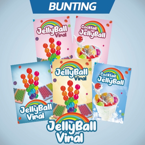 bunting banner jelly ball viral fruity jelly agar-agar pearl konjac ...