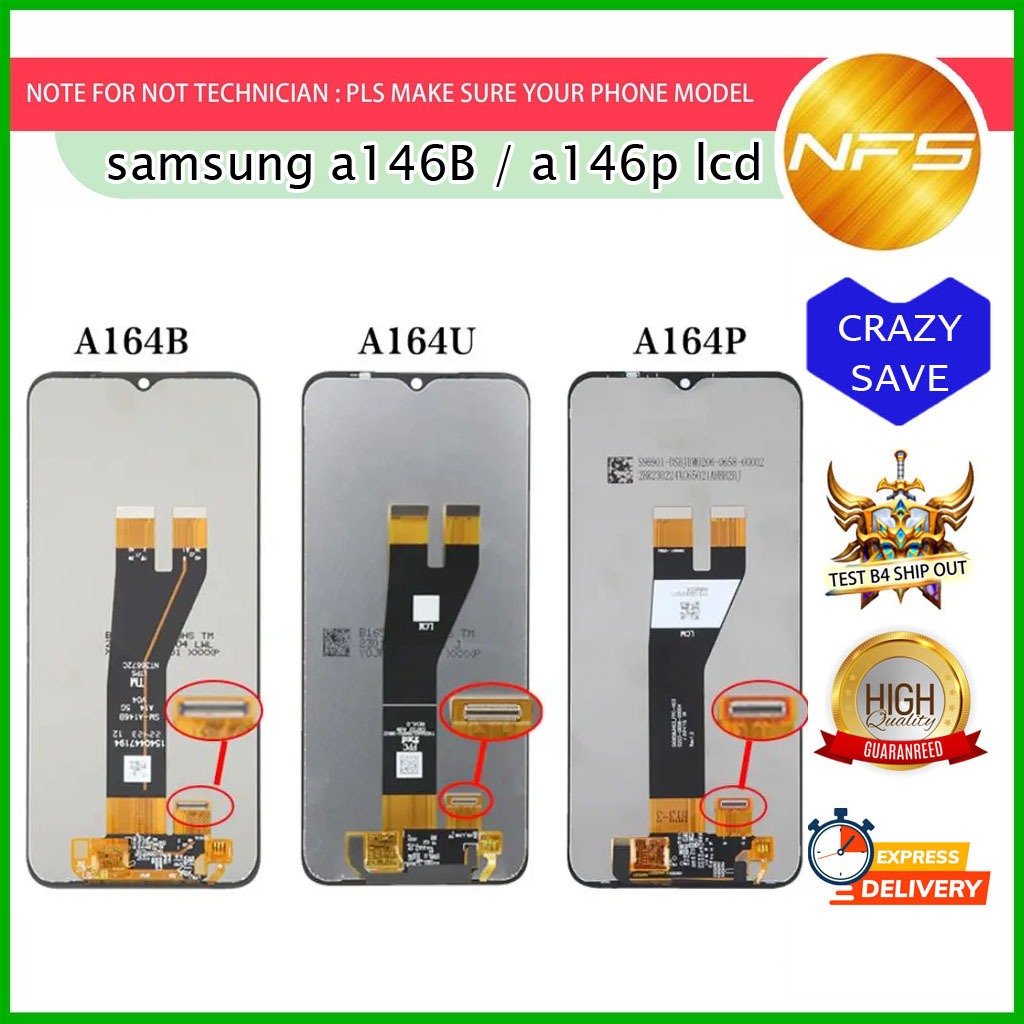 NFS STOCK - Samsung a145f a14 lite a146B/ A14 5G / A146P display screen ...