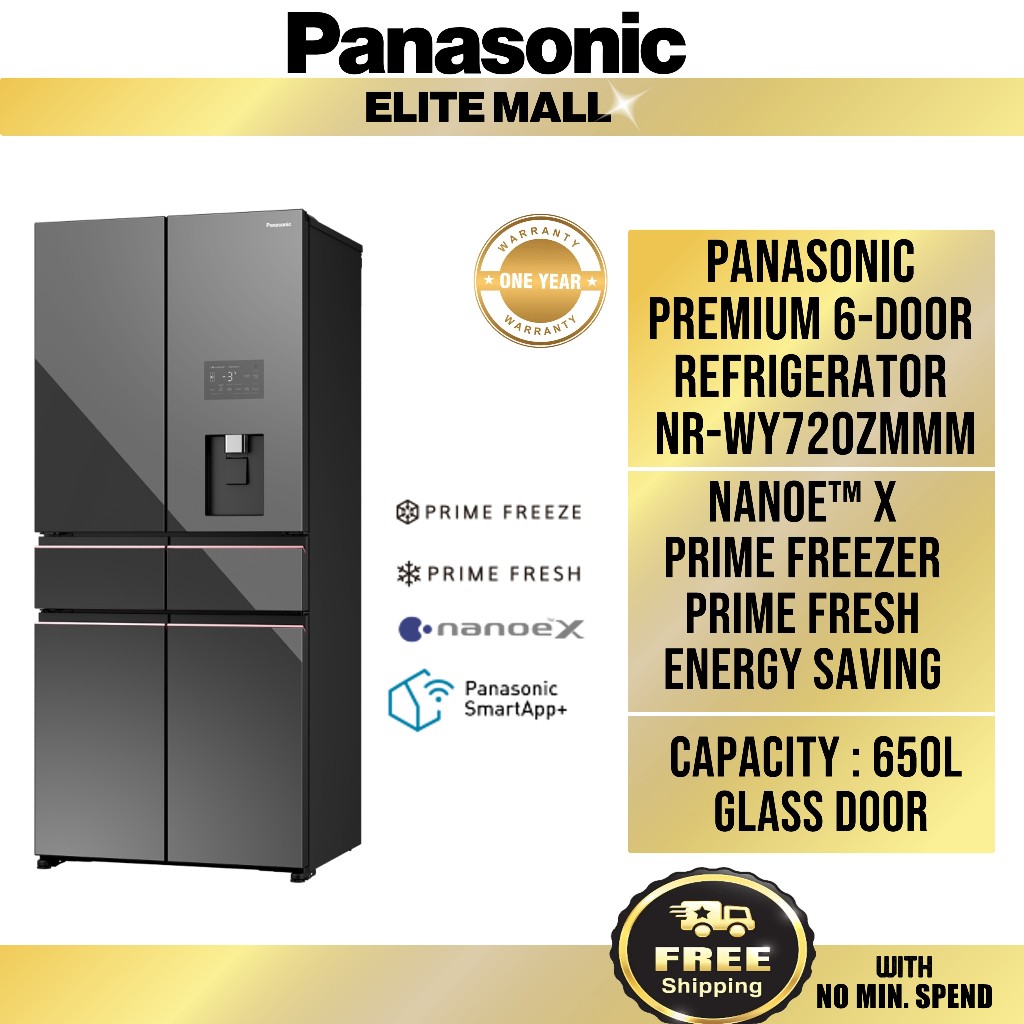 PANASONIC NR-WY720Z (650L) PREMIUM 6-DOOR REFRIGERATOR PRIME+ EDITION ...