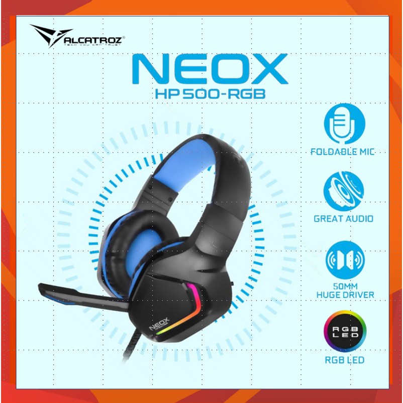 NEOX HP500 RGB WIRED GAMING HEADPHONE WITH FOLDABLE MICROPHONE | 50MM HUGE DRIVER | RGB LED ...