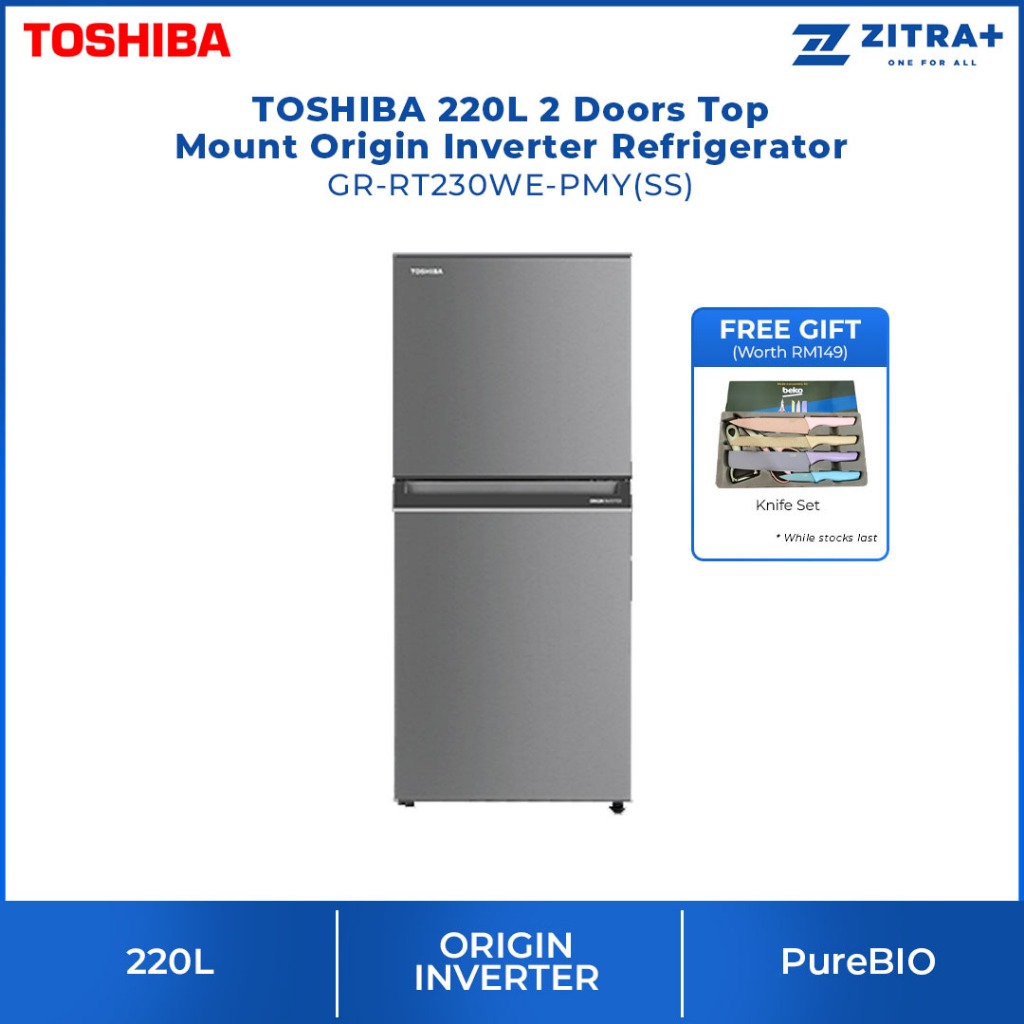 TOSHIBA 220L/270L/310L 2 Doors Top Mount Origin Inverter Refrigerator ...