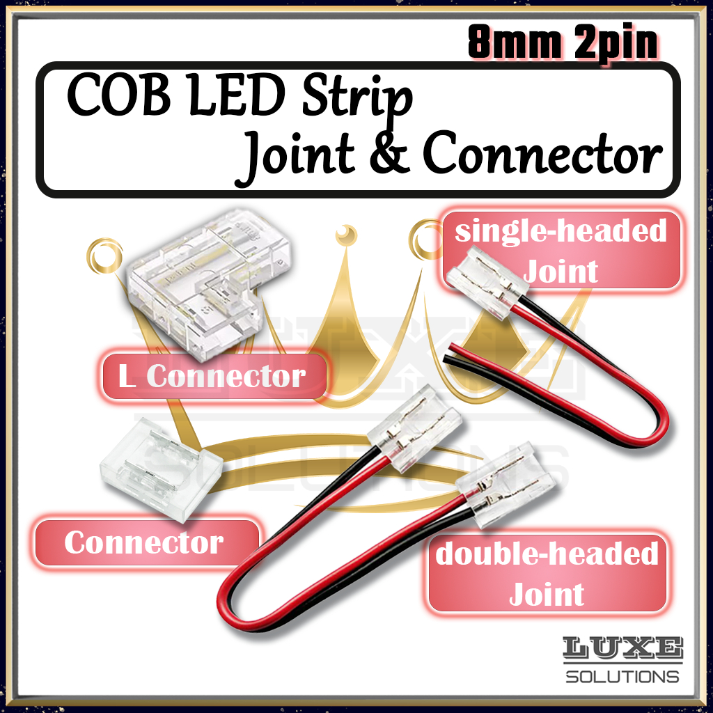 COB LED Strip Light⭐8mm 2pin⭐ LED Strip Joint Connector L Connector ...