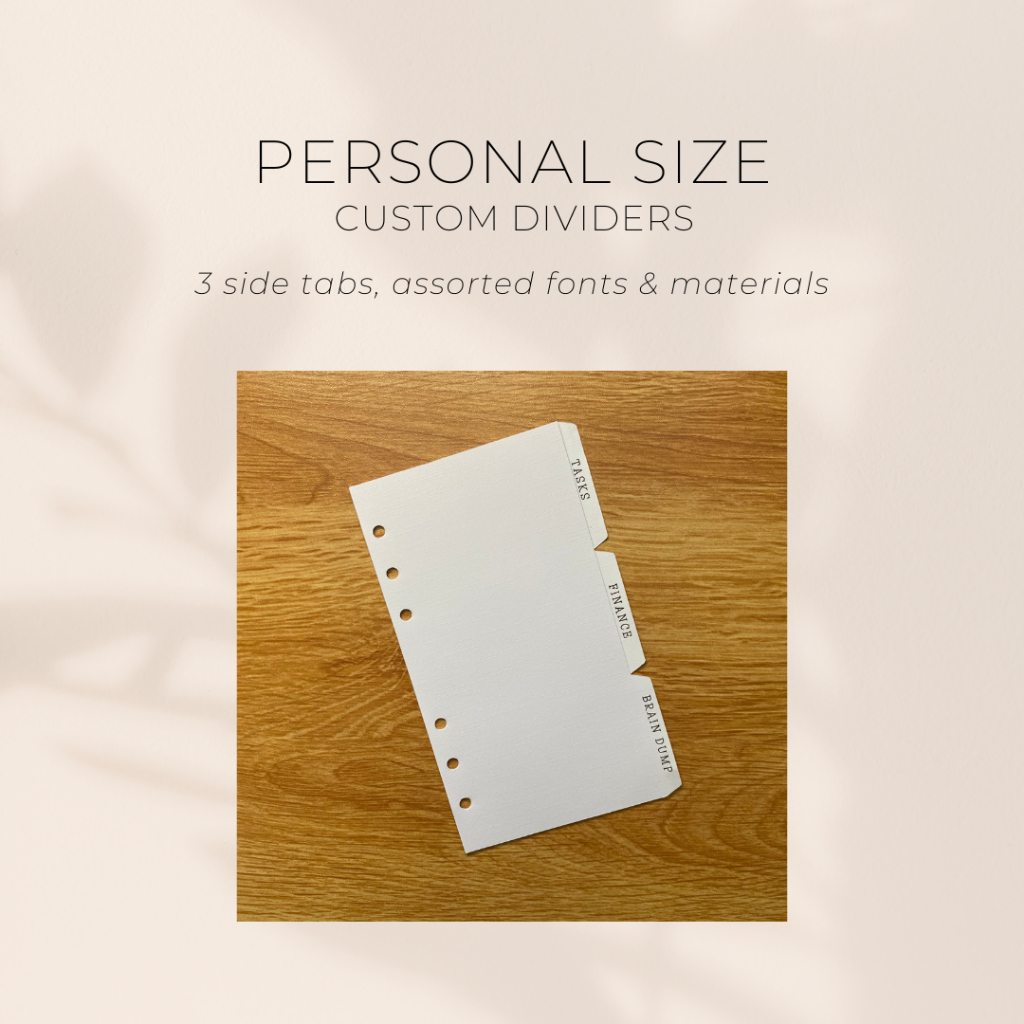Personal Size Custom 3 Side Tabs Dividers for Planner and Journal ...