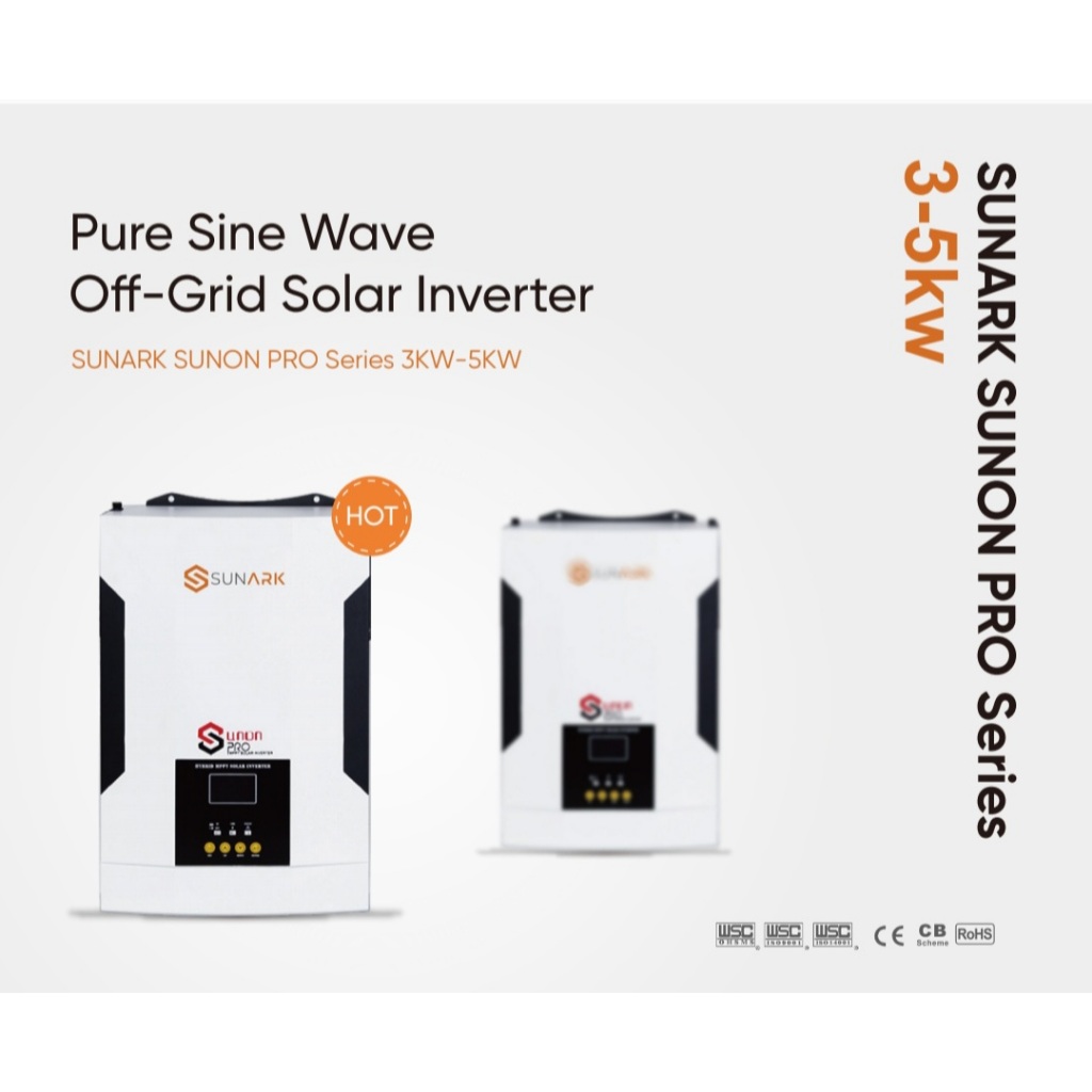 PURE SINE WAVE OFF-GRID SOLAR MPPT INVERTER - SUNARK SUNON PRO Series ...