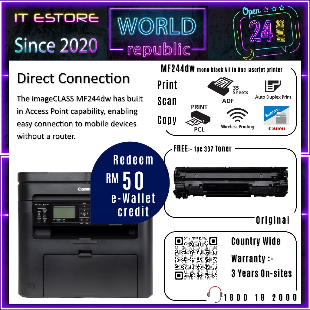 Canon LaserJet Printer MF244dw Feature-rich All-in-One (Print, Copy ...