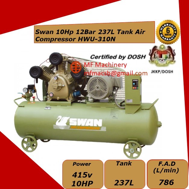 Mf Swan 10HP Air Compressor 12Bar HWU-310N | Shopee Malaysia