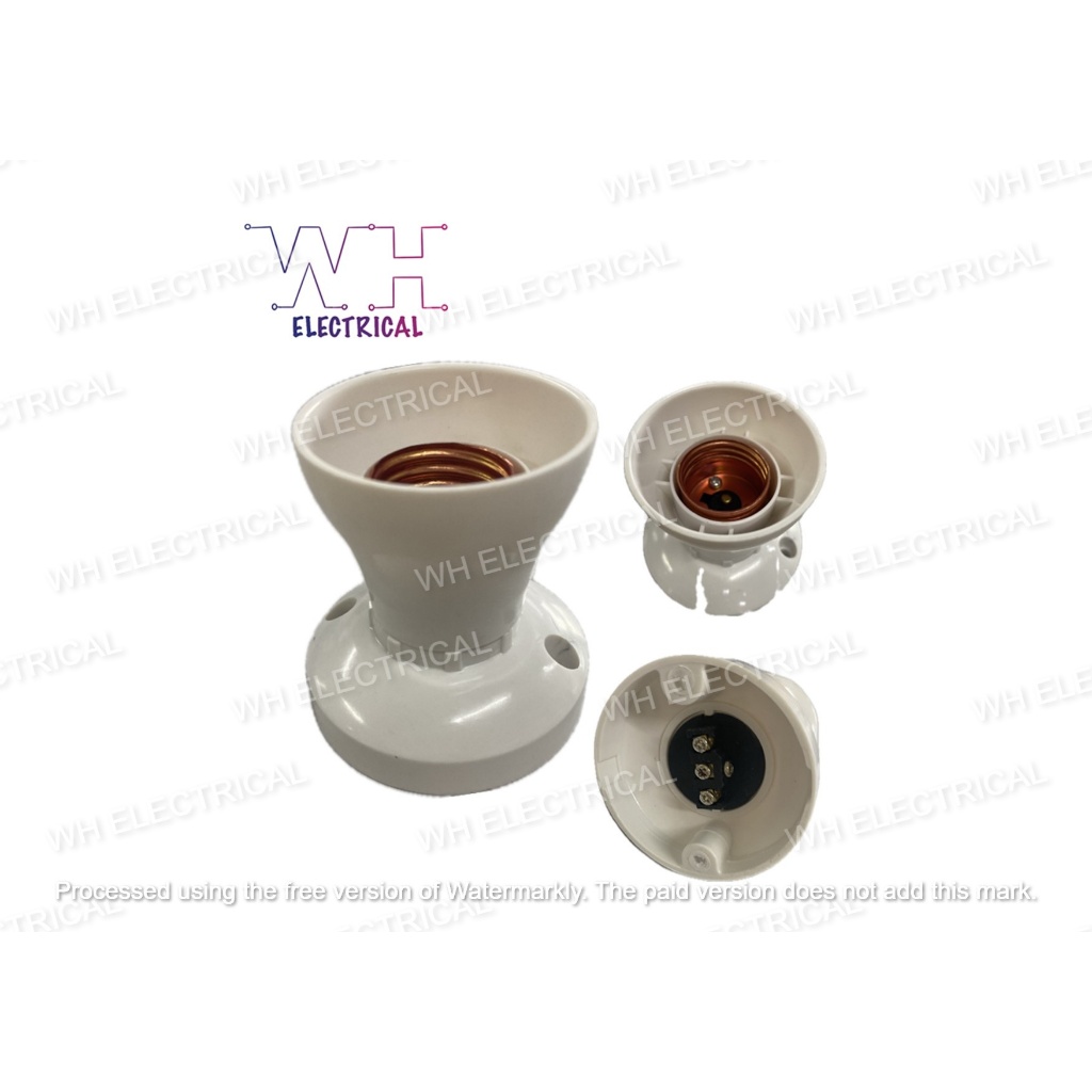 E27 LAMP HOLDER BATTEN TYPE 4A 250V // SOCKET LAMPU (BERTAPAK) E27 4A ...