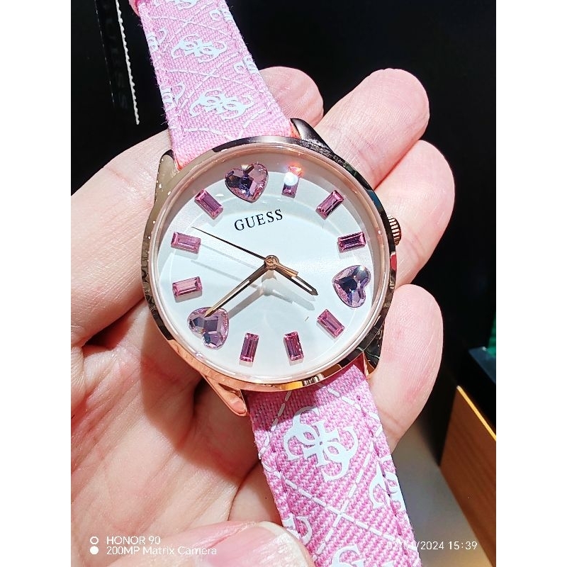 [NEW] GUESS Ladies Three-Hand Analog Leather Strap Watch GW0654L1/L2 ...