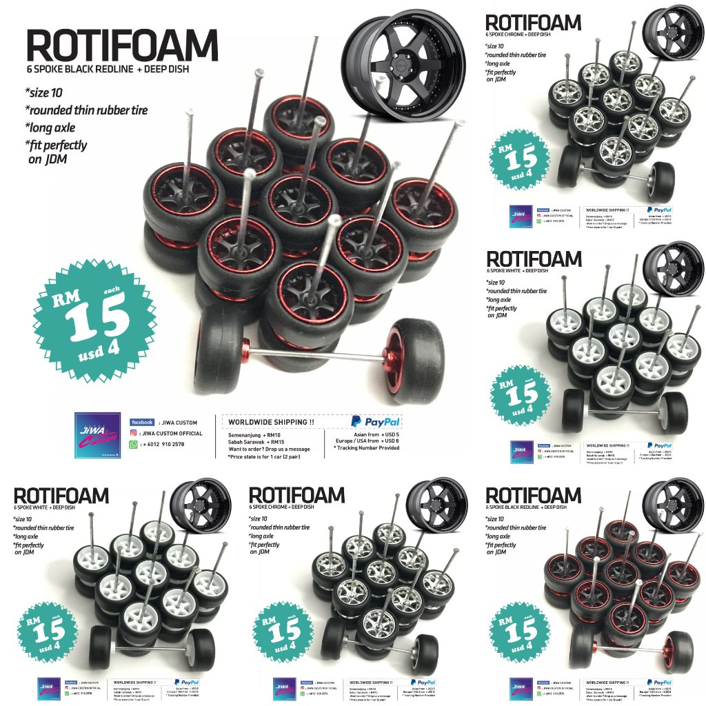 Rotiform 6 Spoke Wheels | Real Riders Hotwheels Tayar Getah Carlomo ...
