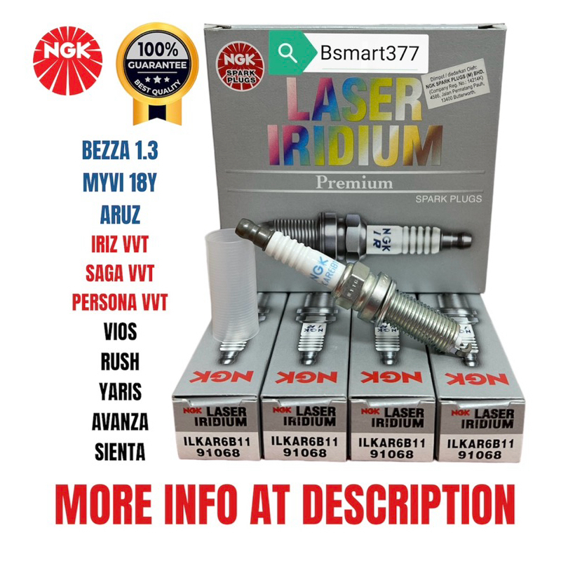 100% original ngk laser iridium spark plug ILKAR6B11 bezza 1.3L/myvi ...