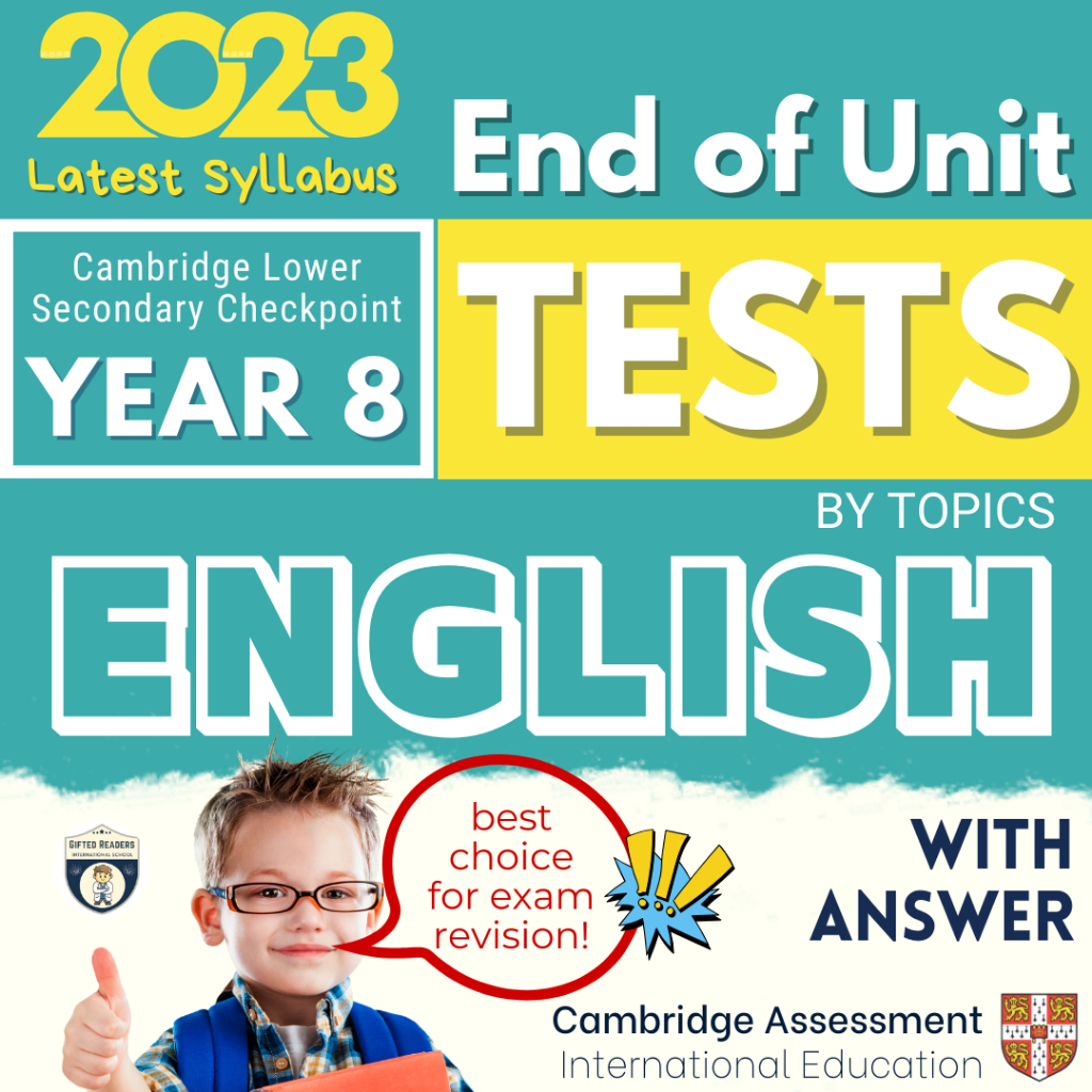 8 Cambridge Lower Secondary Checkpoint Year 8 English Topical Test ...