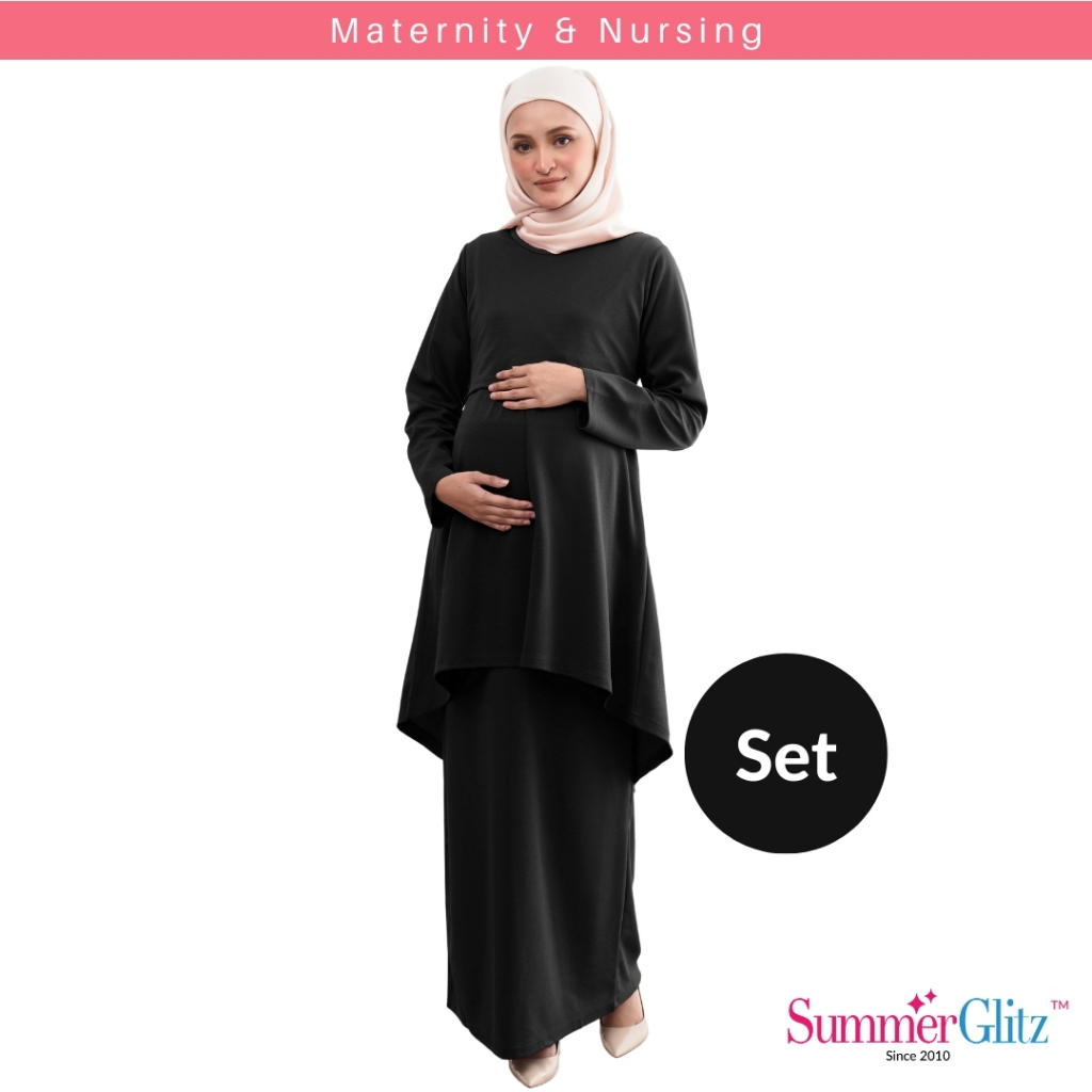 SummerGlitz Maternity & Nursing Set Raya Hi-Lo Extra Long Pocket ...