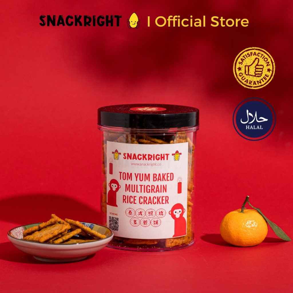SnackRight CNY Snacks Tom Yum Baked Multigrain Rice Cracker (Gluten ...