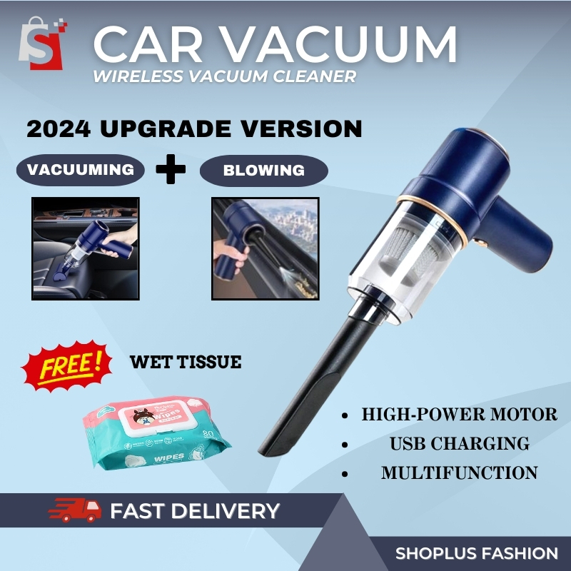 【SHOPLUS】Cordless Car Vacuum Cleaner Mini Wireless Vacuum Kereta ...