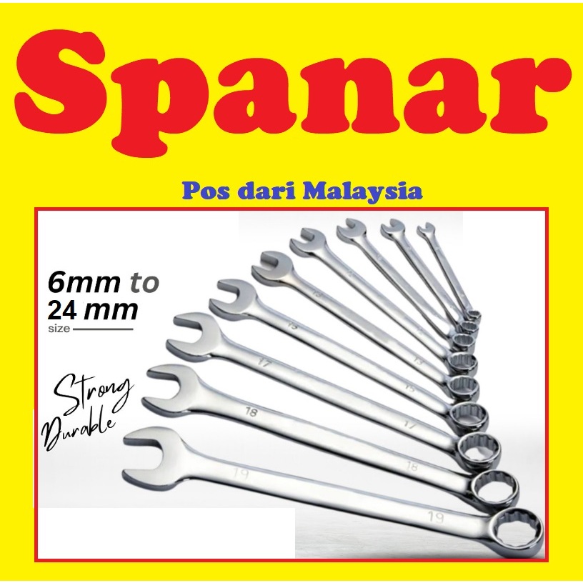 Spana Pembuka Skru Nat Spanar Nut Screw Opener Combination Wrench ...