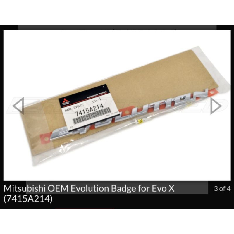 Mark EVOLUTION emblem logo badge - MITSUBISHI LANCER/EVOLUTION 10/EVO X ...